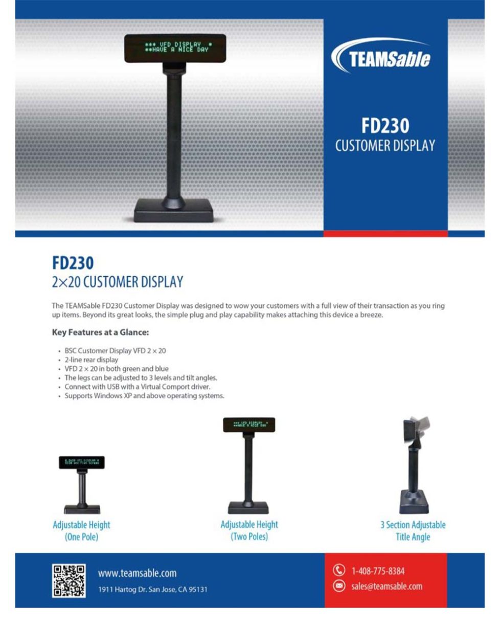 2x20 Customer Display - TEAMSable